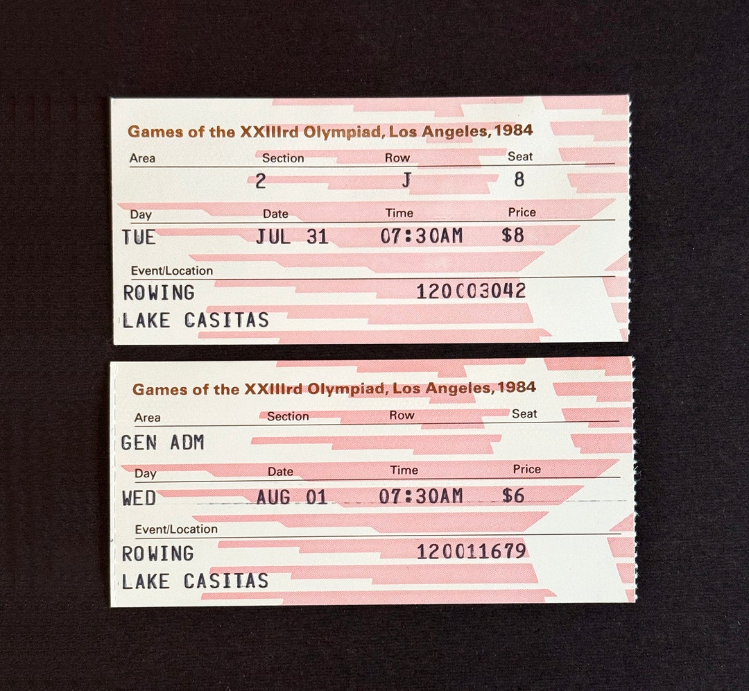 1984 LA Olympics Rowing Ticket Stubs - Etsy