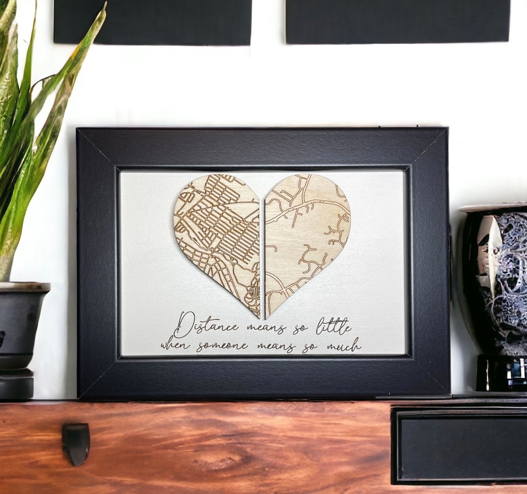 Custom Heart Map Frame, Personalized City Grid Heart Map Frame, City ...