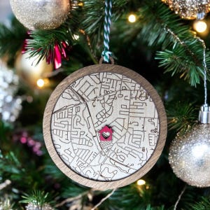 Custom Map Ornament, Custom City Grid Map Ornament, City Street Map ...