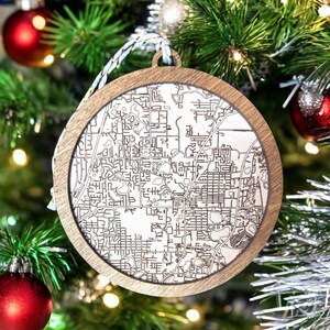 Custom Map Ornament, Custom City Grid Map Ornament, City Street Map ...