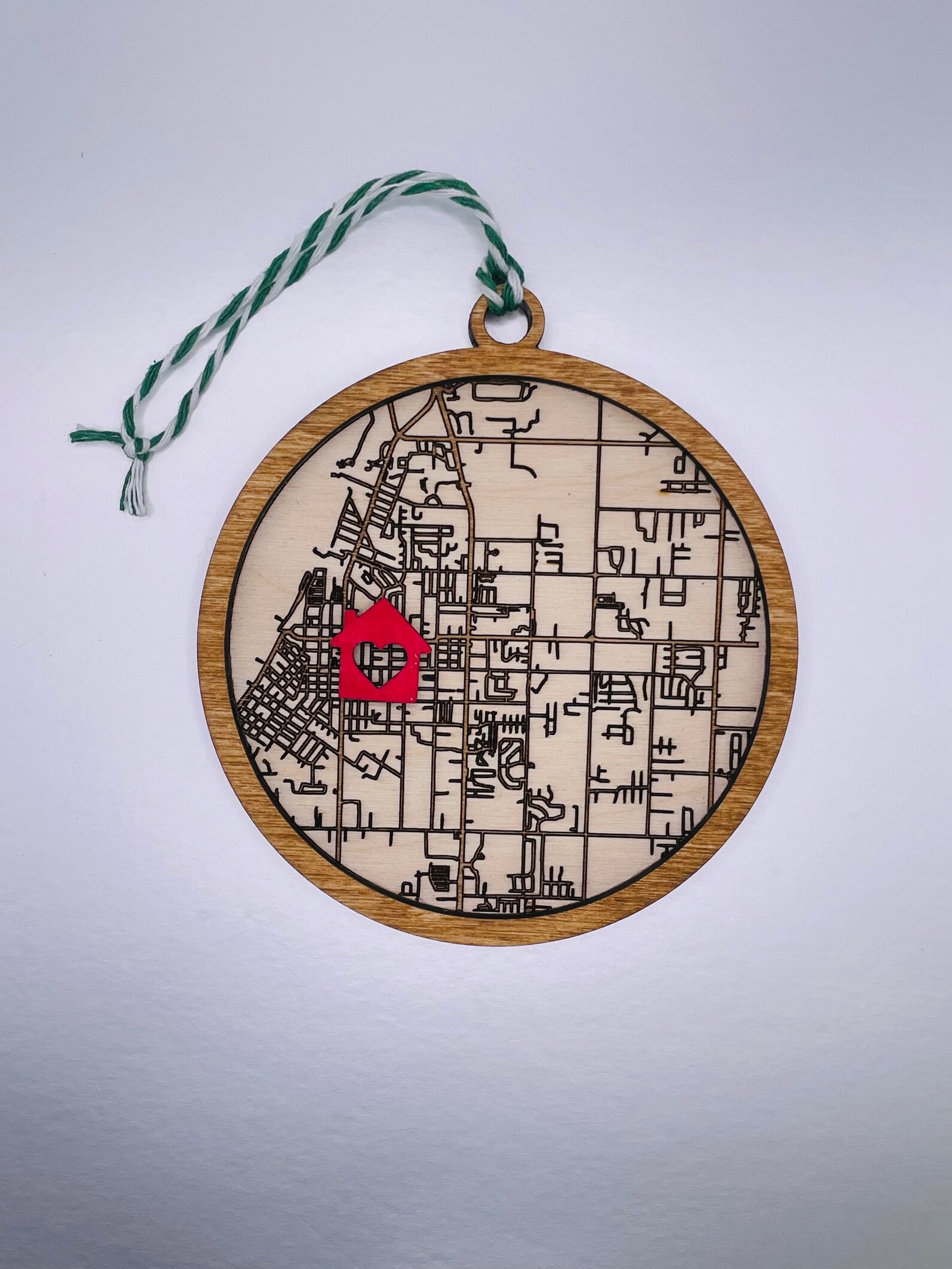 Custom Map Ornament Custom City Grid Map Ornament City - Etsy