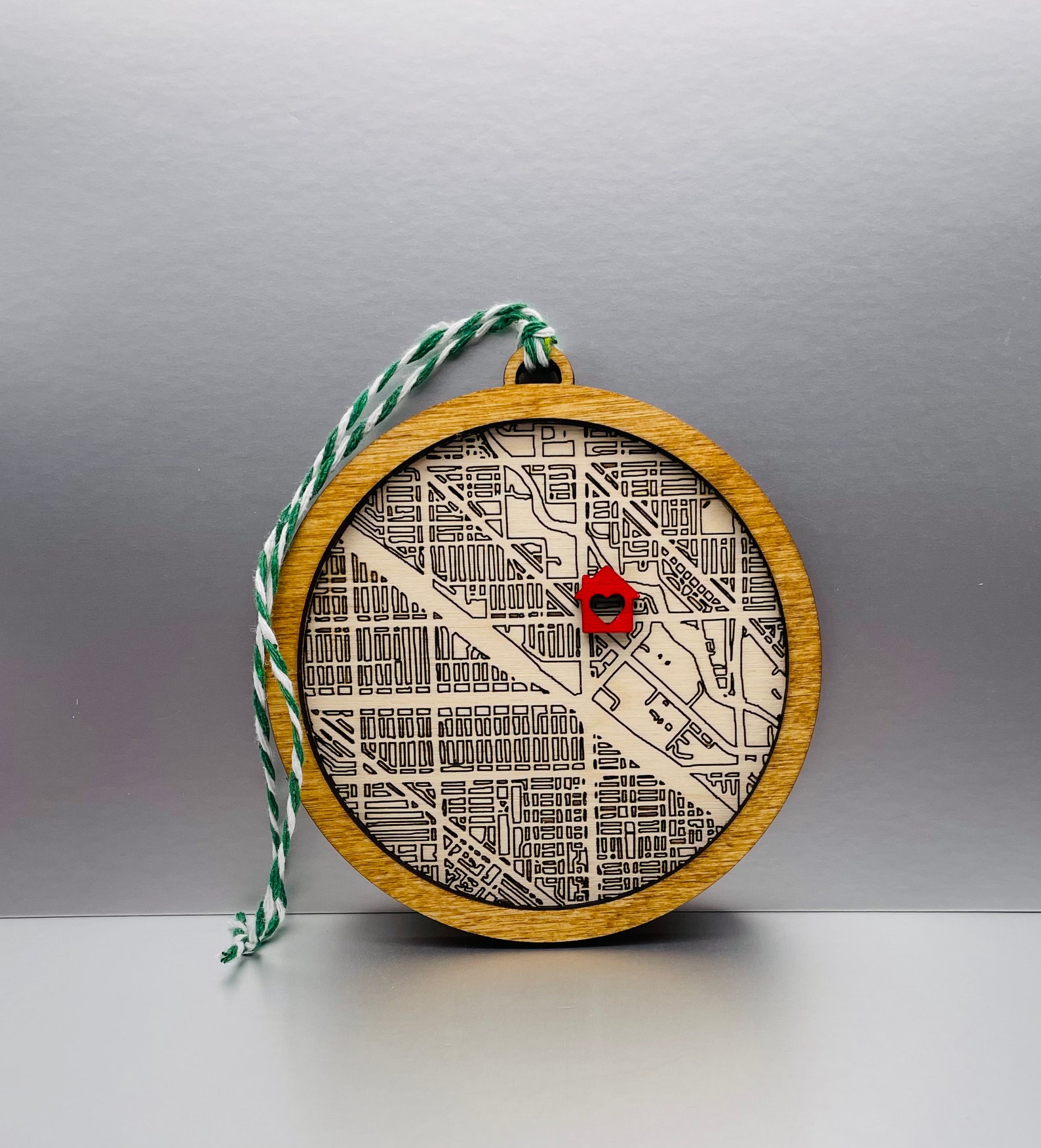 Custom Map Ornament Custom City Grid Map Ornament City - Etsy