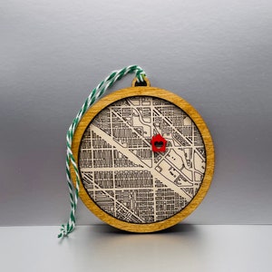 Custom Map Ornament, Custom City Grid Map Ornament, City Street Map ...
