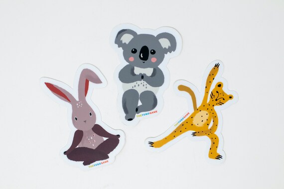 Yugo Character Stickers Animal Decals Yoga Pose Stickers | Etsy