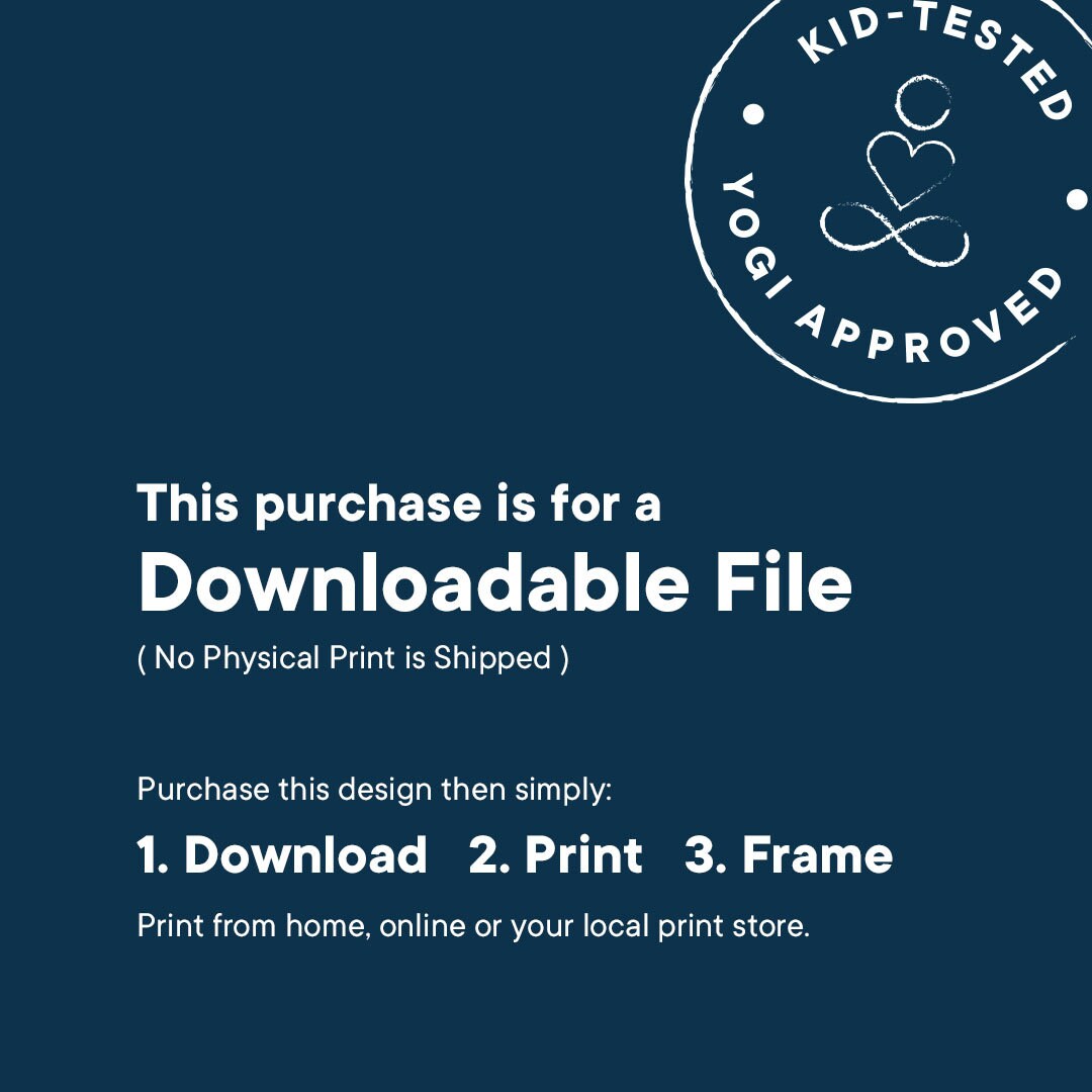 Small Yugo Character Poster Bundle | 4 Yoga Pose Posters, DIGITAL ...