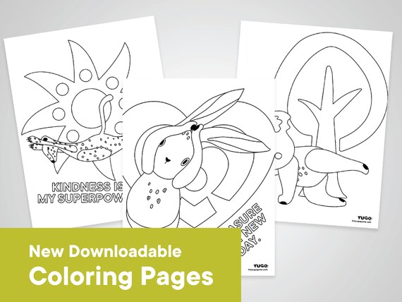 Yugo Coloring Pages Set of 6 Digital Download Yoga | Etsy