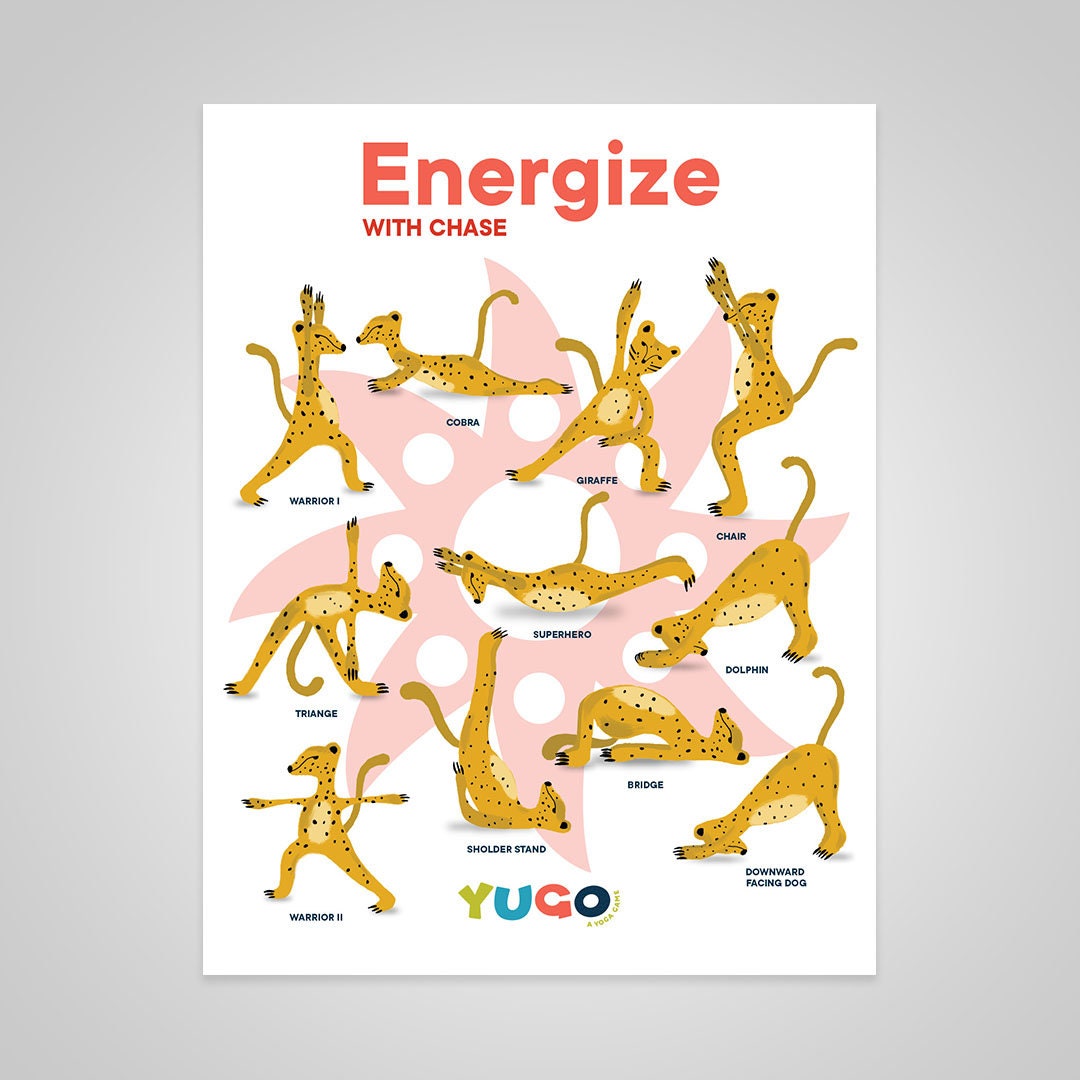 Small Yugo Character Poster Bundle | 4 Yoga Pose Posters, DIGITAL ...