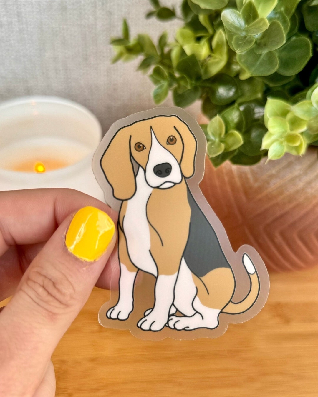Beagle Tri-color Sticker - Animals, Pets, Dogs, Dishwasher Safe, Laptop ...
