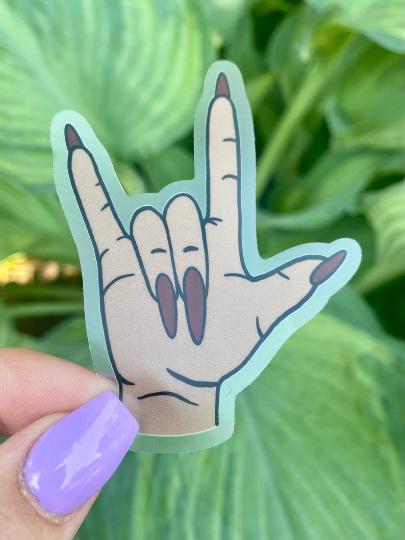 ASL Love Sign Sticker – American Sign Language, Tan, Vinyl, Dishwasher ...