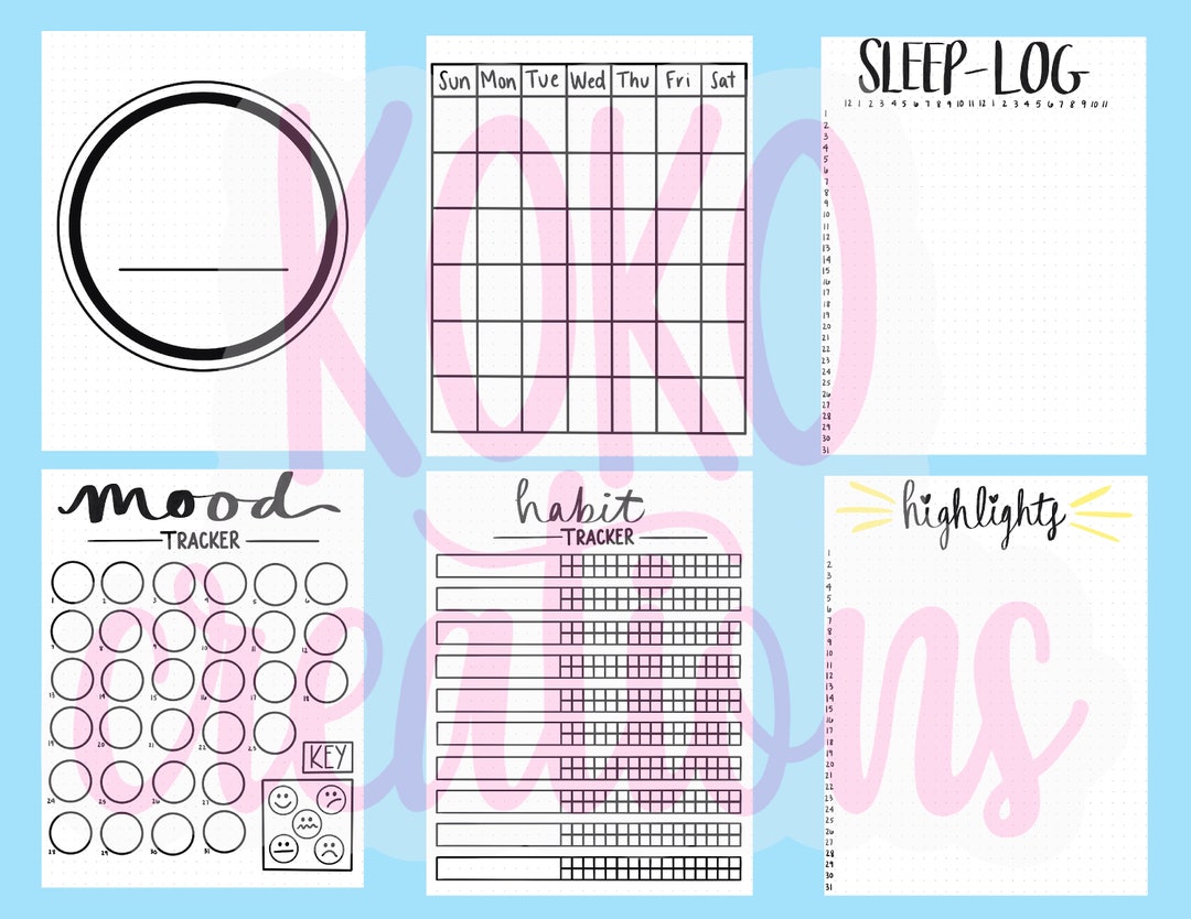 Digital Bullet Journal - Basic Layout/template - Etsy