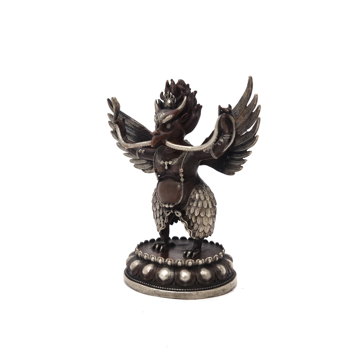 Garuda Statues, Silver Glided Oxidized Garuda Copper Figur, Unique ...