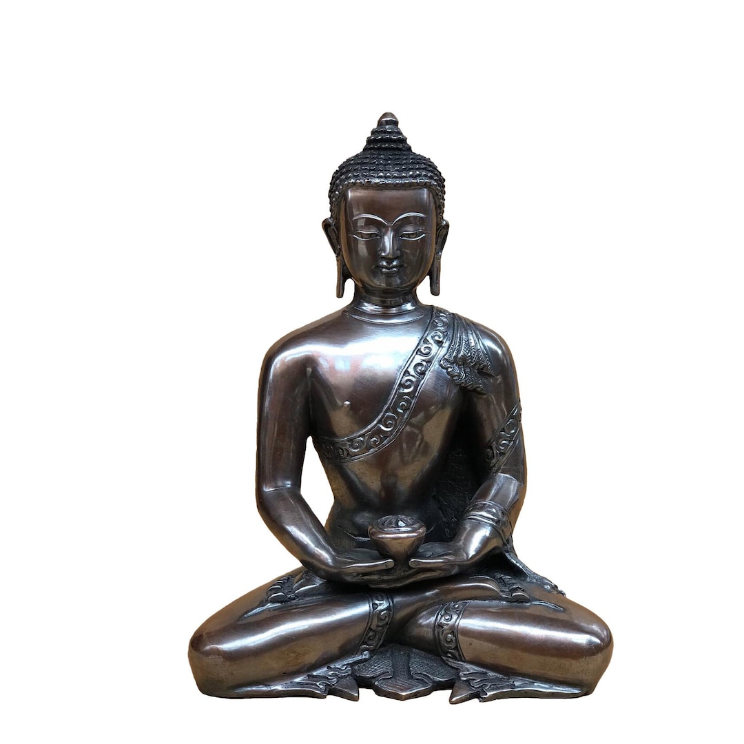 Dhyana Mudra Amitaba Buddha in Meditation Copper Statue Self-born Amida ...