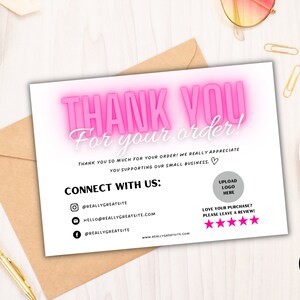 Small Business Thank You Card Template, Editable Business Thank You ...