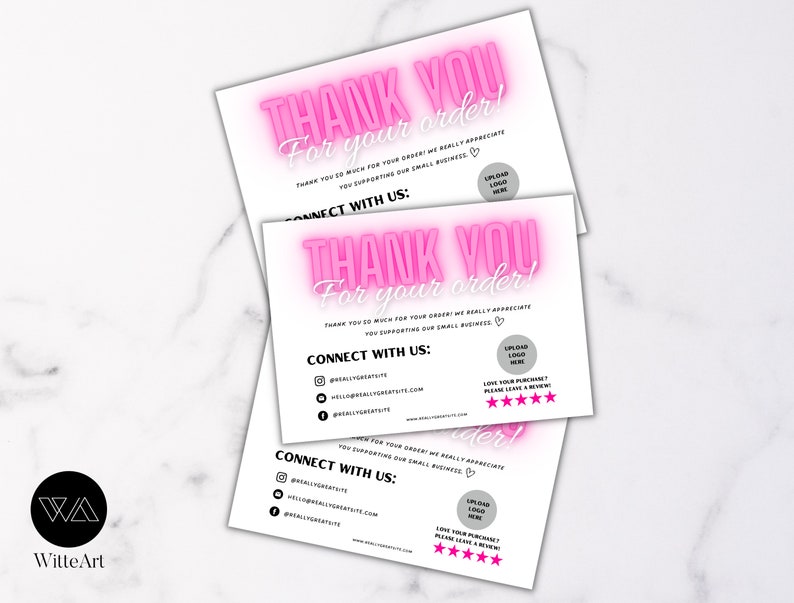 Small Business Thank You Card Template, Editable Business Thank You ...