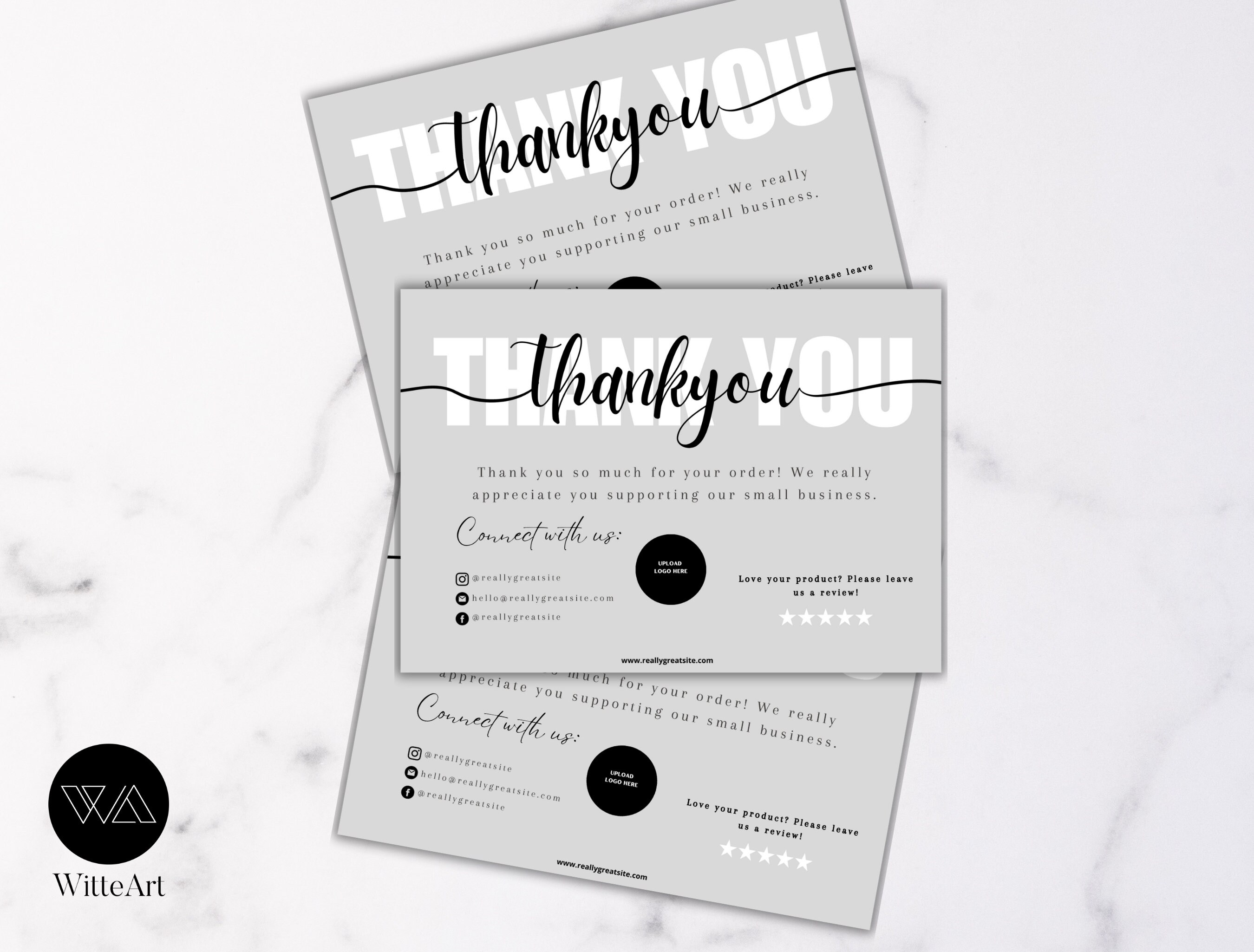 Small Business Thank You Card Template, Editable Business Thank You ...