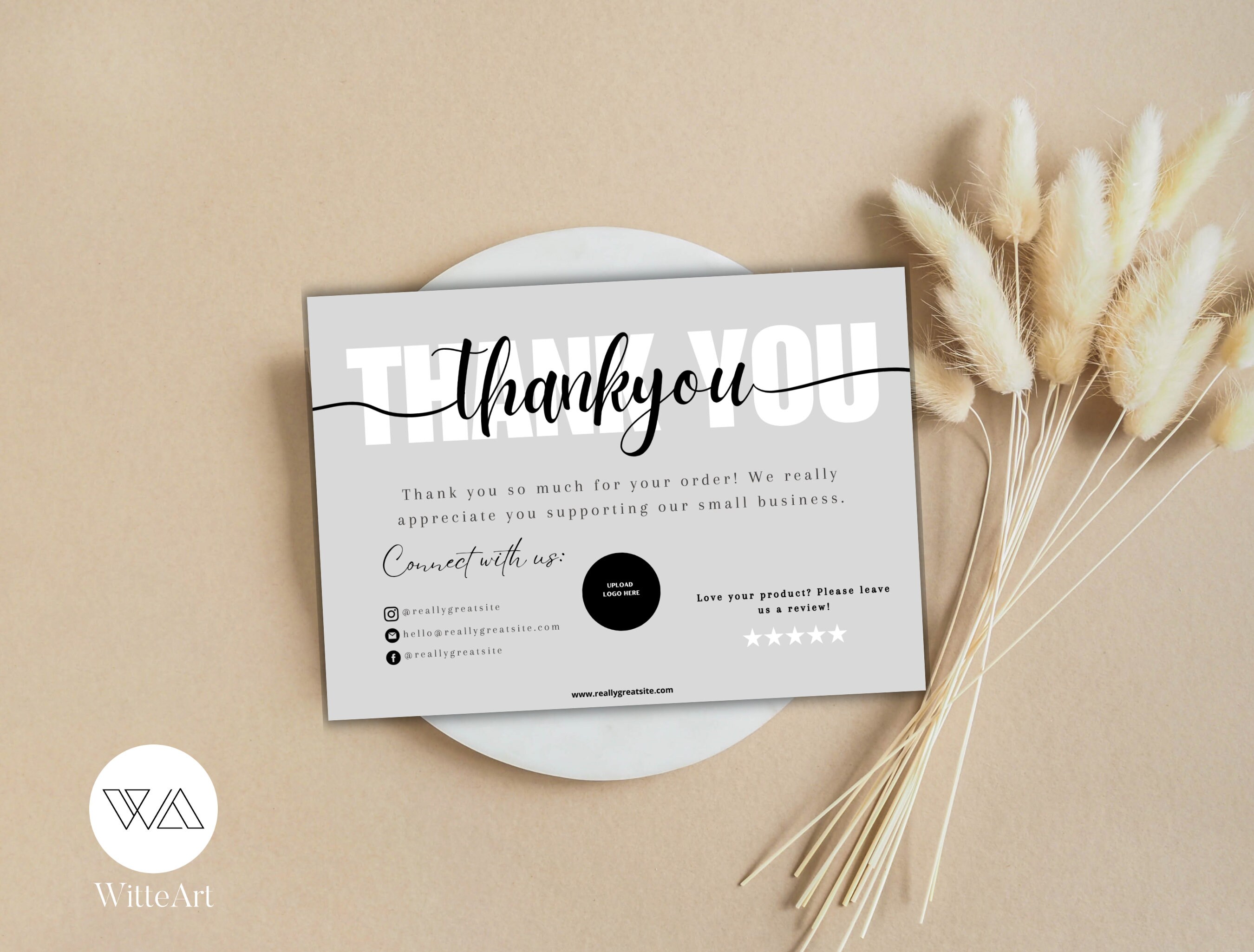 Small Business Thank You Card Template, Editable Business Thank You ...