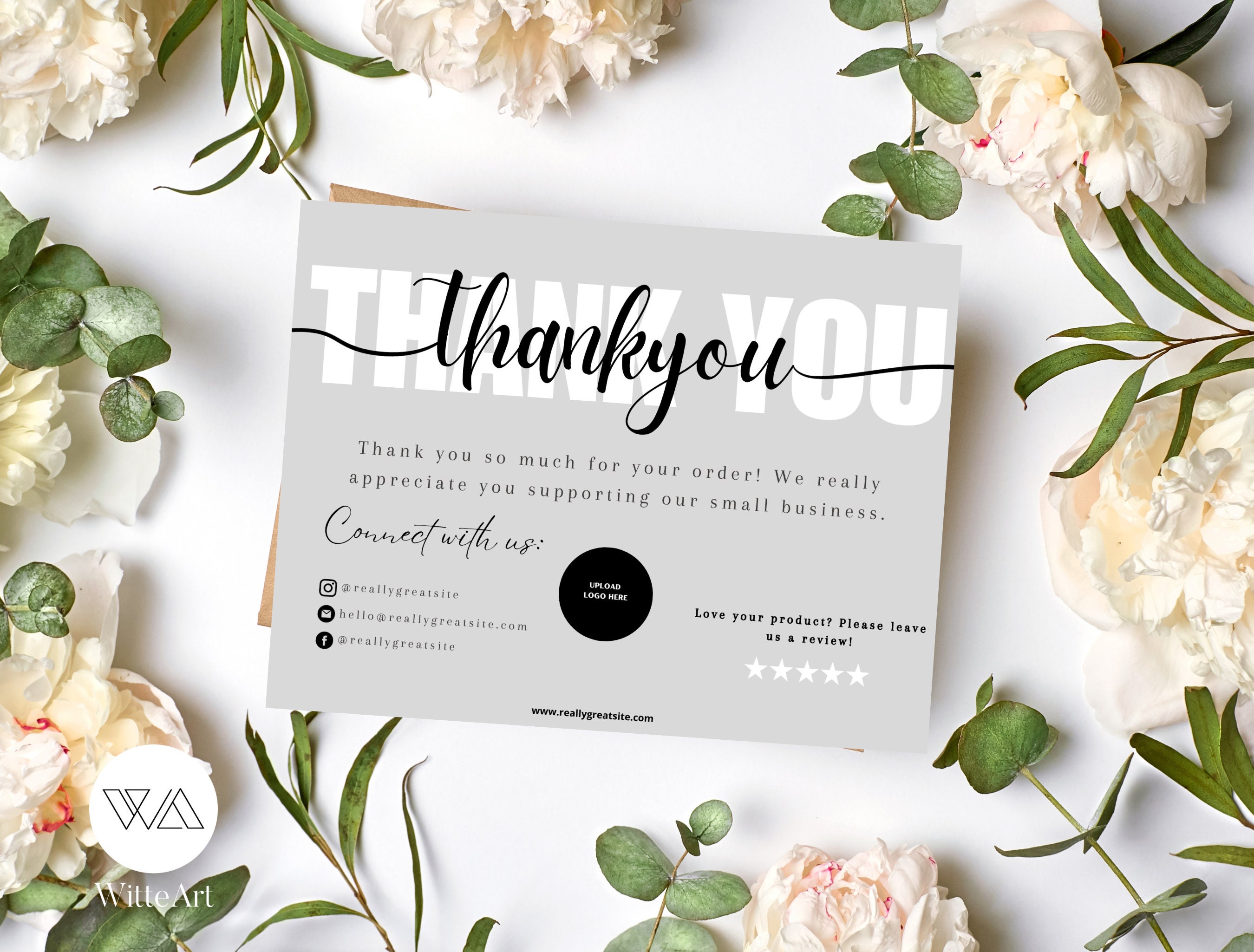 Small Business Thank You Card Template, Editable Business Thank You ...