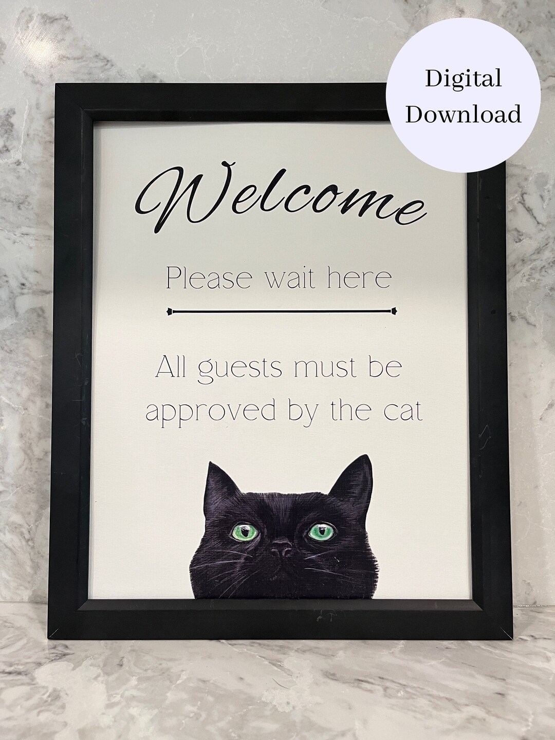 Welcome Home Cat Sign, Black Cat With Phrase Digital Download - Etsy
