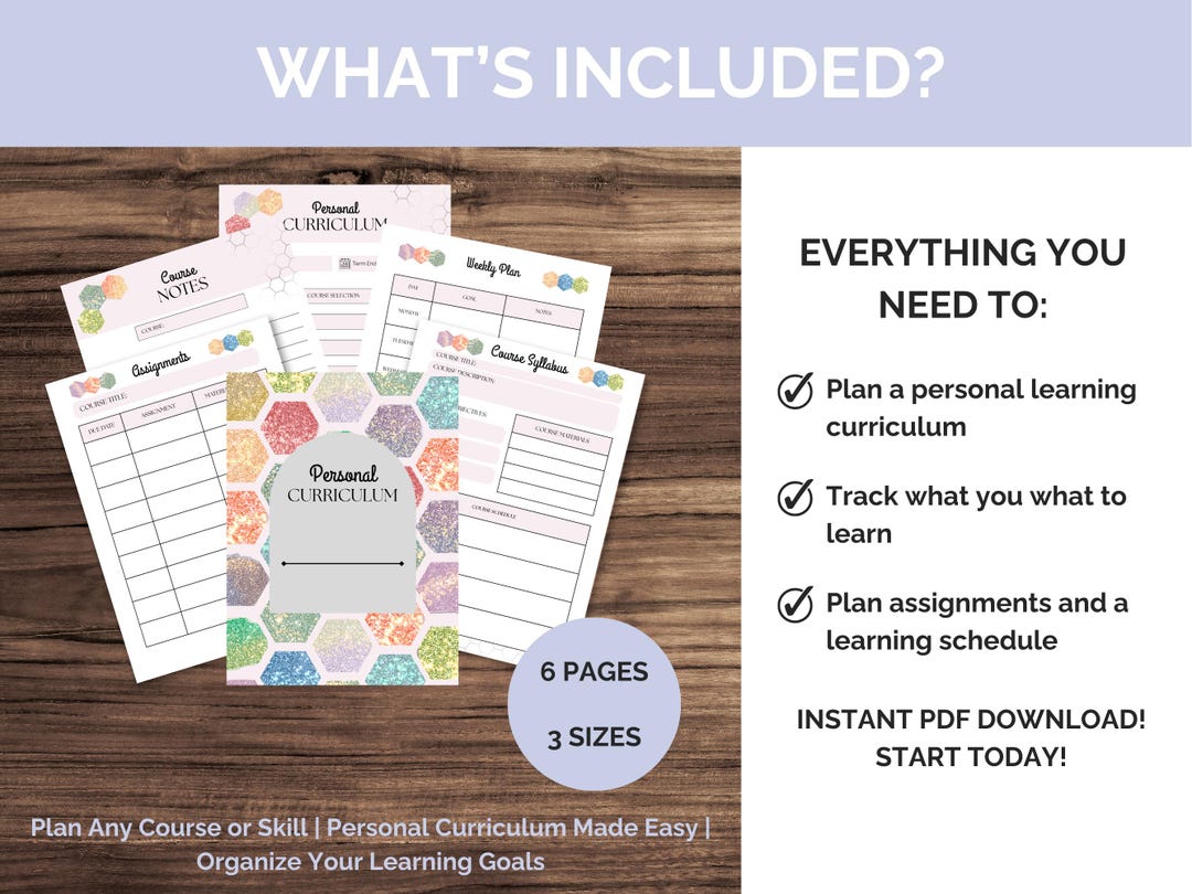 Personal Curriculum & Syllabus Planner: Self-directed Learning PDF - Etsy