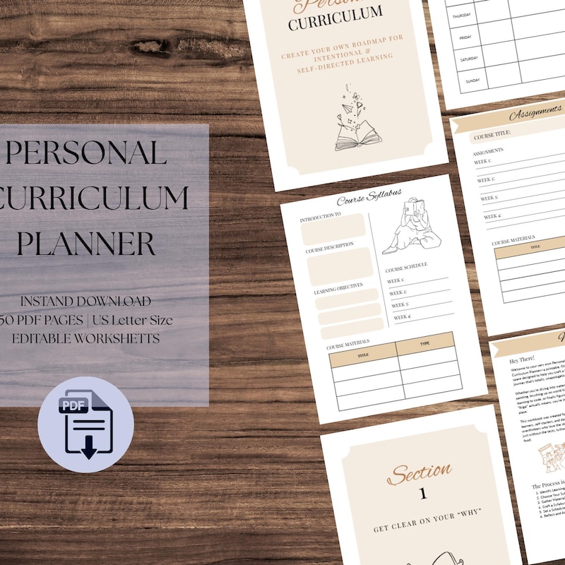 Self Curriculum Template - Etsy