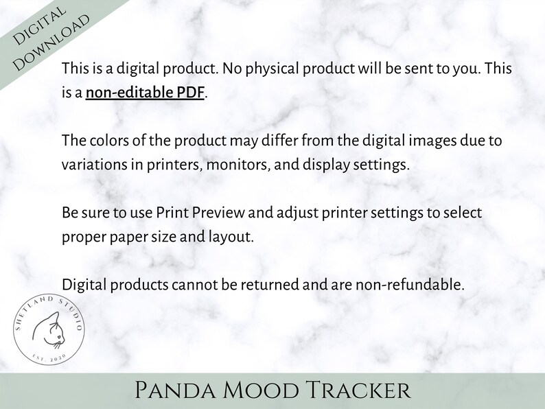 Panda Mood Tracker Printable, Mood Chart Journal, Bullet Journal ...