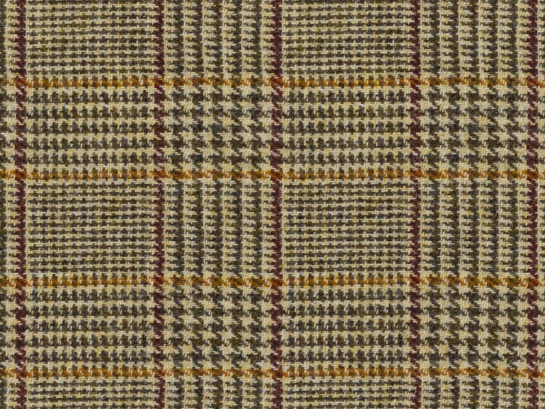 Harris Tweed Fabric by Metre - Beige Dogtooth Bronze Suitable for ...