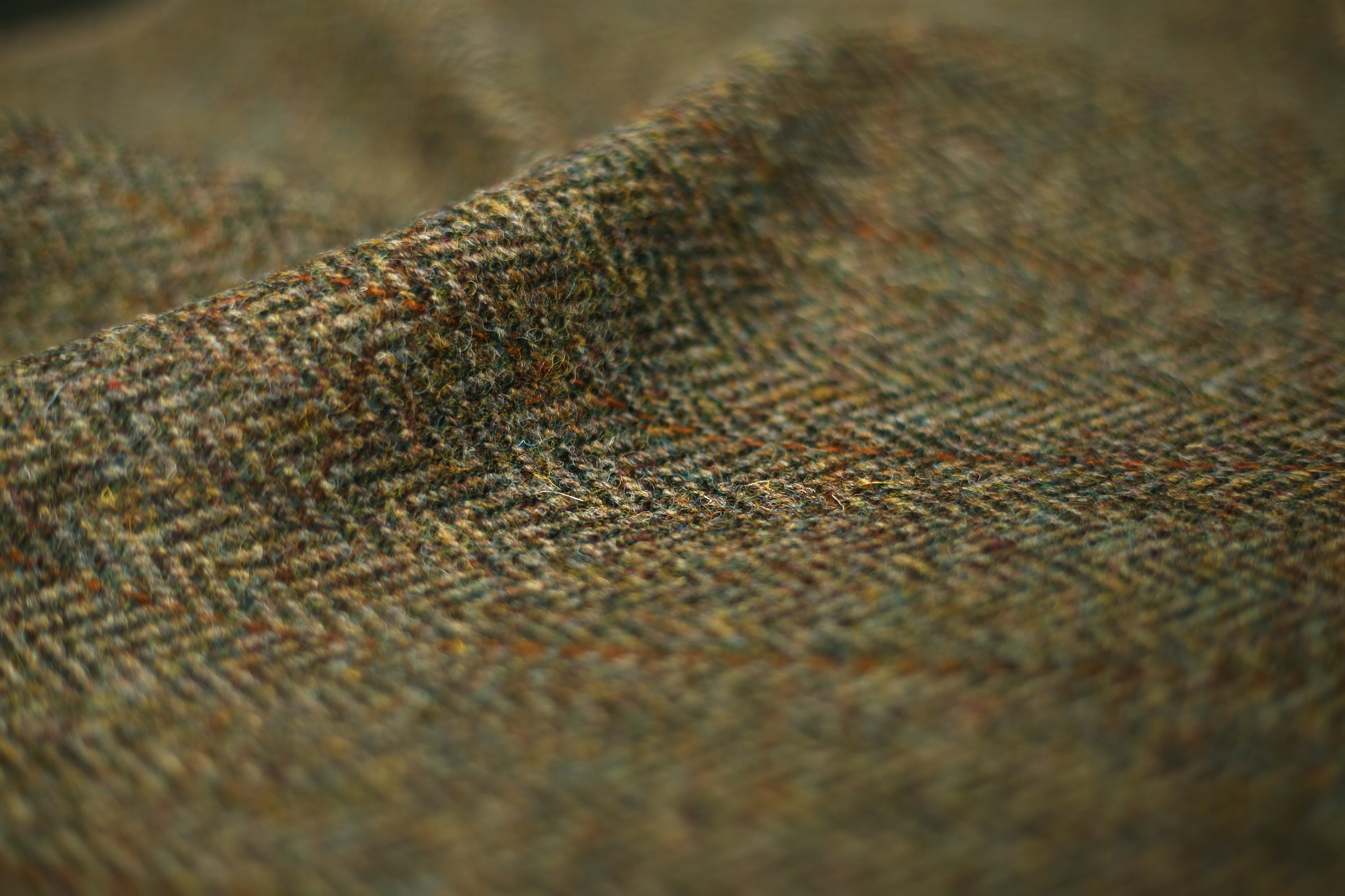 Harris Tweed Fabric by Metre - Green Herringbone Forest Suitable for ...