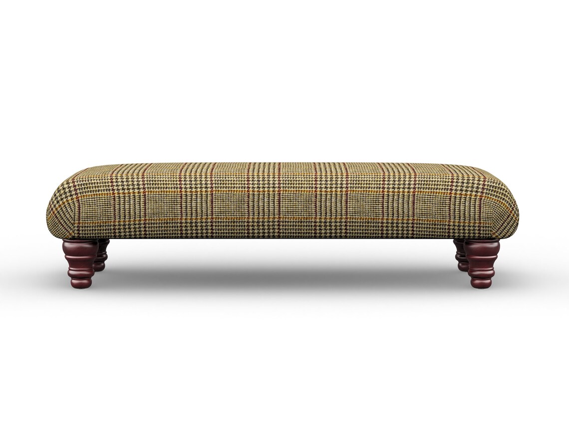 Harris Tweed Footstool in Dogtooth Bronze 100% Wool in 3 - Etsy UK