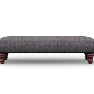 Harris Tweed Footstool in Herringbone Charcoal (100% Wool) in 3 Sizes ...