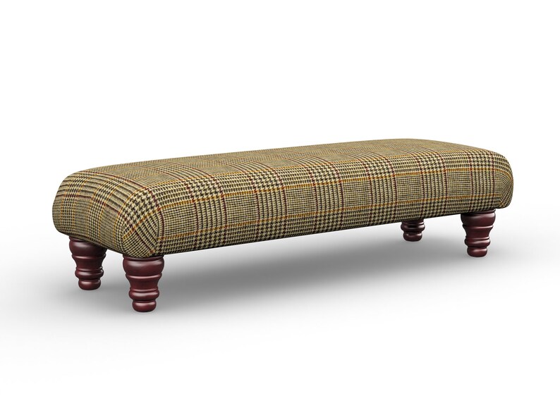 Harris Tweed Footstool in Dogtooth Bronze 100% Wool in 3 | Etsy UK