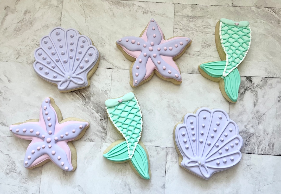 Mermaid Decorated Cookie Dozen - Etsy