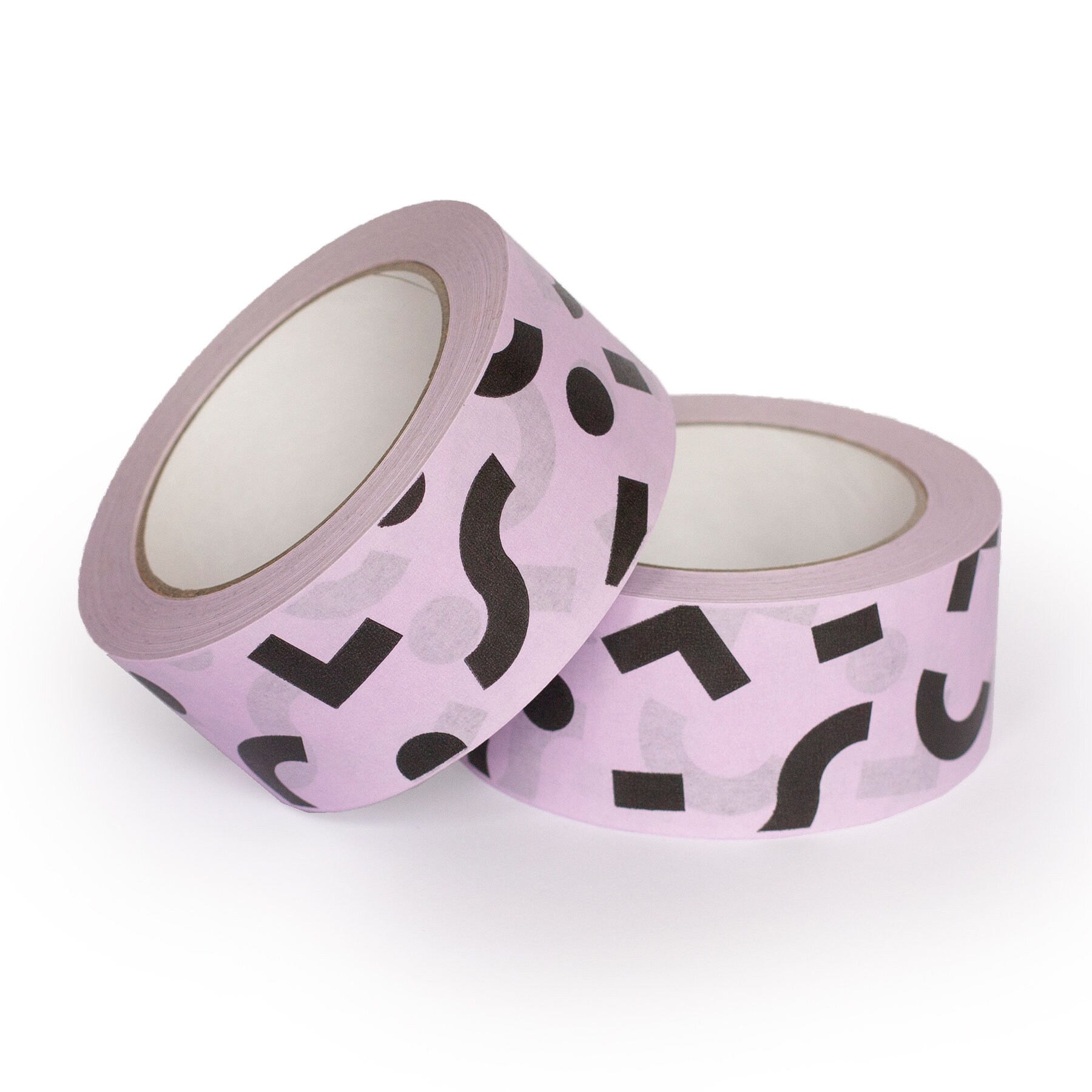 Paper Tape Mauve Tape and Black Shapes Packaging Tape - Etsy
