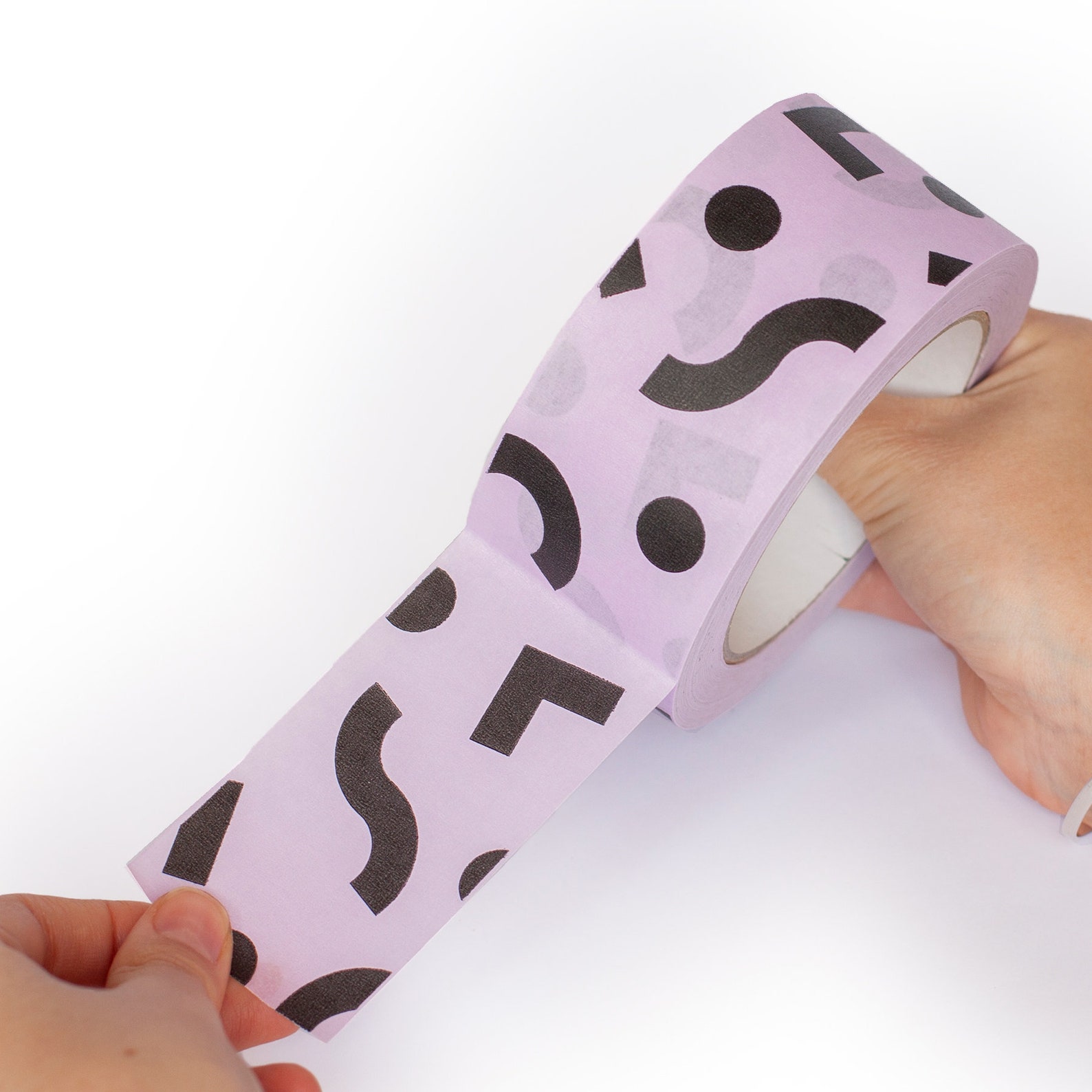 Paper Tape Mauve Tape and Black Shapes Packaging Tape - Etsy