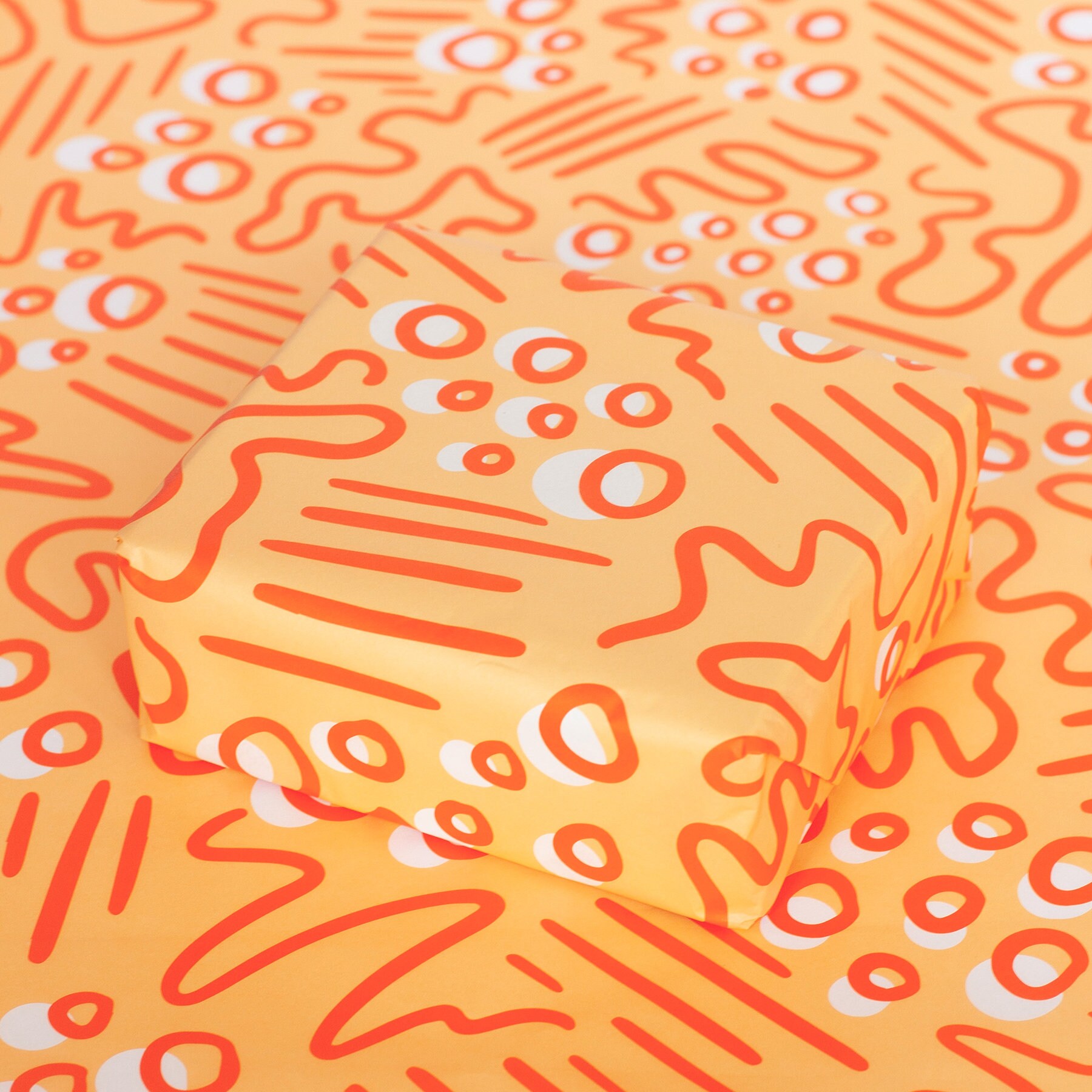 Tissue Paper 50 X Orange Doodles Tissue Paper Packaging - Etsy