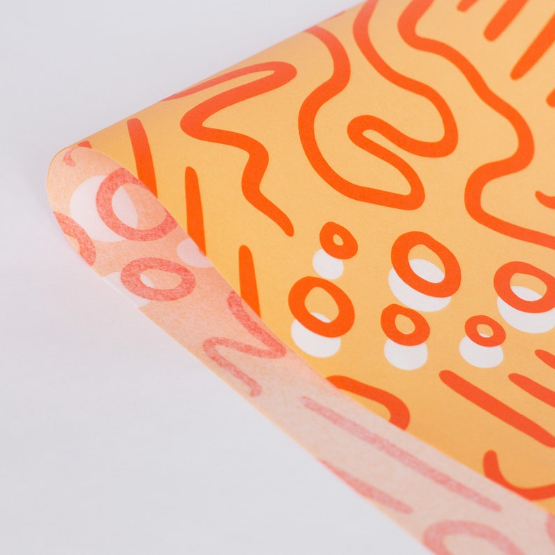 Tissue Paper 50 X Orange Doodles Tissue Paper Packaging - Etsy