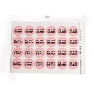 Stickers - 120 X Pink & Black Do Not Bend Stickers, Packaging, Pretty ...
