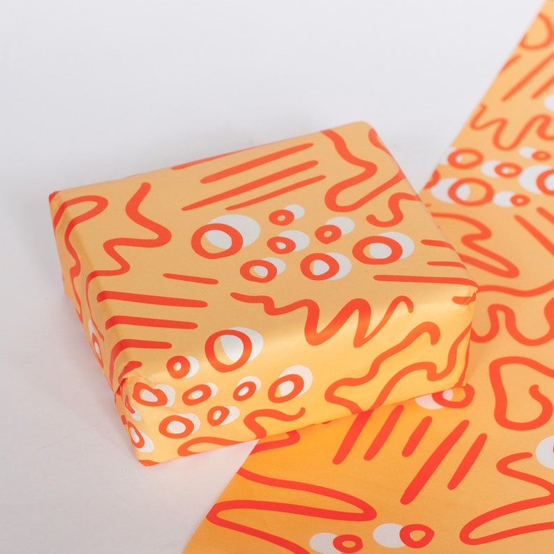 Tissue Paper 50 X Orange Doodles Tissue Paper Packaging - Etsy
