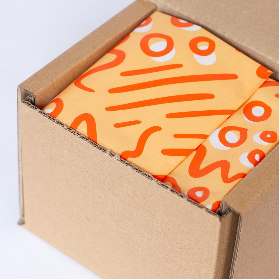 Tissue Paper 50 X Orange Doodles Tissue Paper Packaging - Etsy
