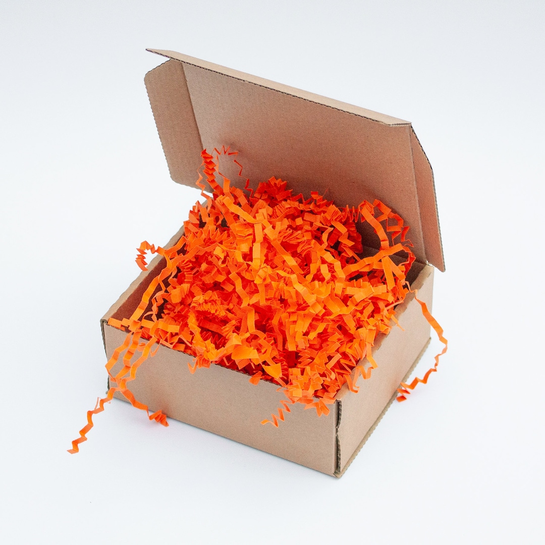 Shredded Paper Luxury 1kg Orange Packaging for Gift Boxes, Zigzag ...