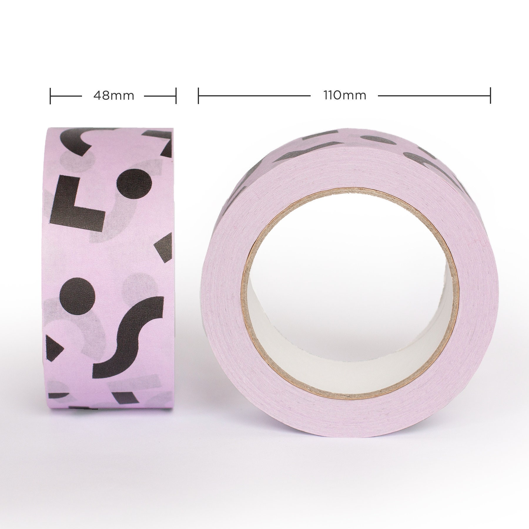 Paper Tape Mauve Tape and Black Shapes Packaging Tape - Etsy