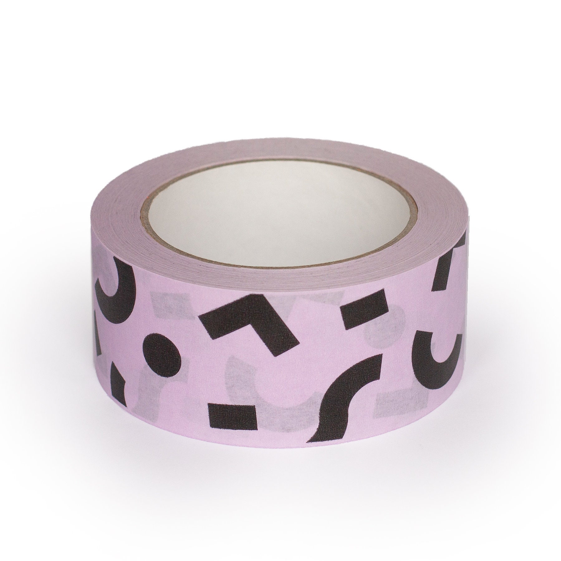 Paper Tape Mauve Tape and Black Shapes Packaging Tape - Etsy