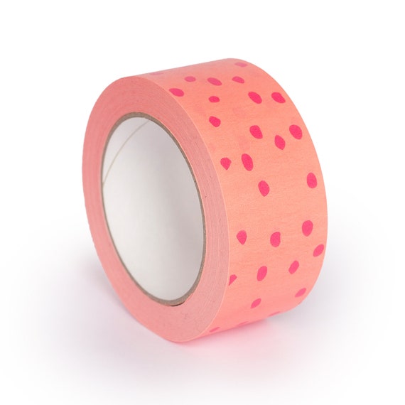Packing Tape Peach Tape With Pink Polka Dots Packaging | Etsy UK