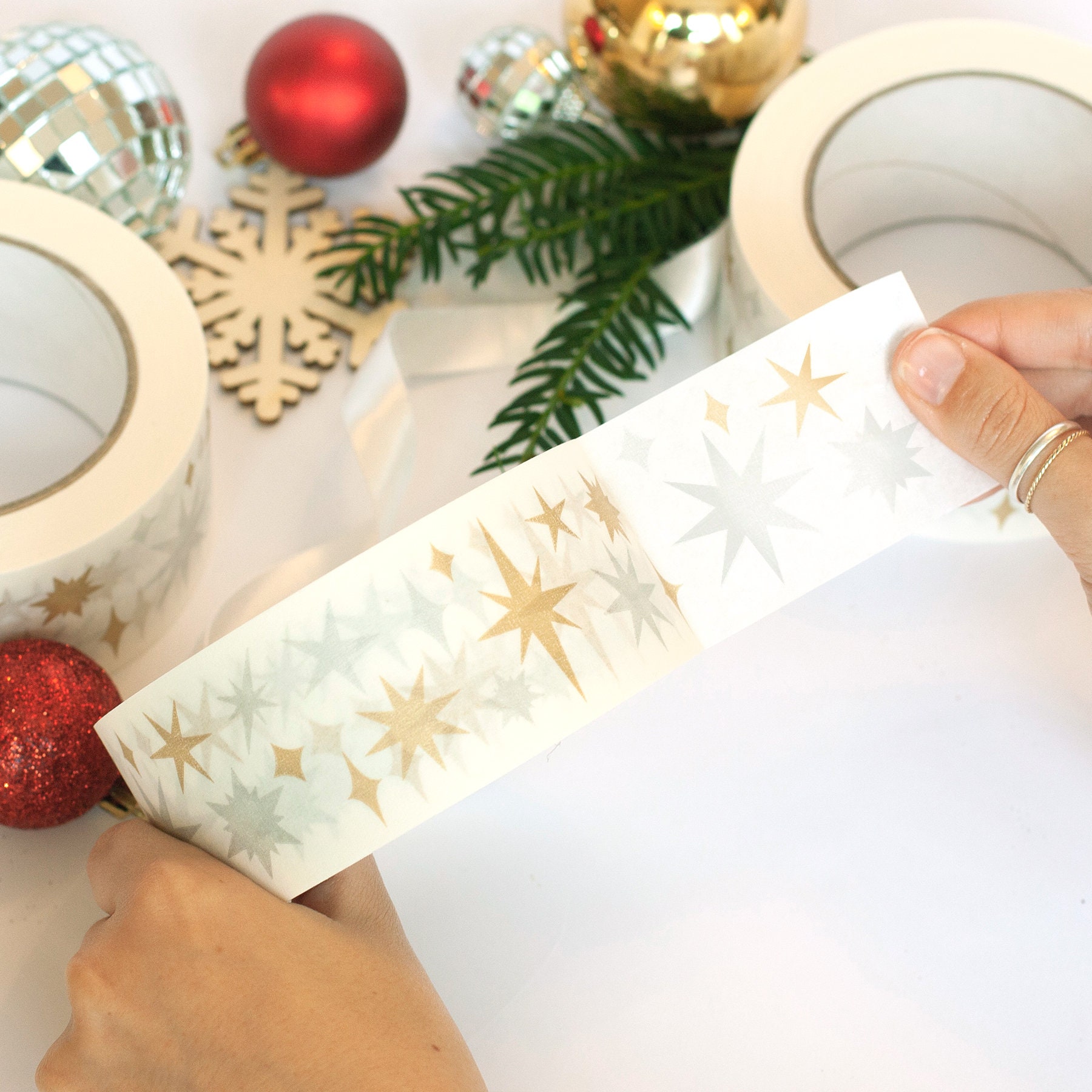 Christmas Tape Packplan Festive Xmas Star Pattern Packing - Etsy UK