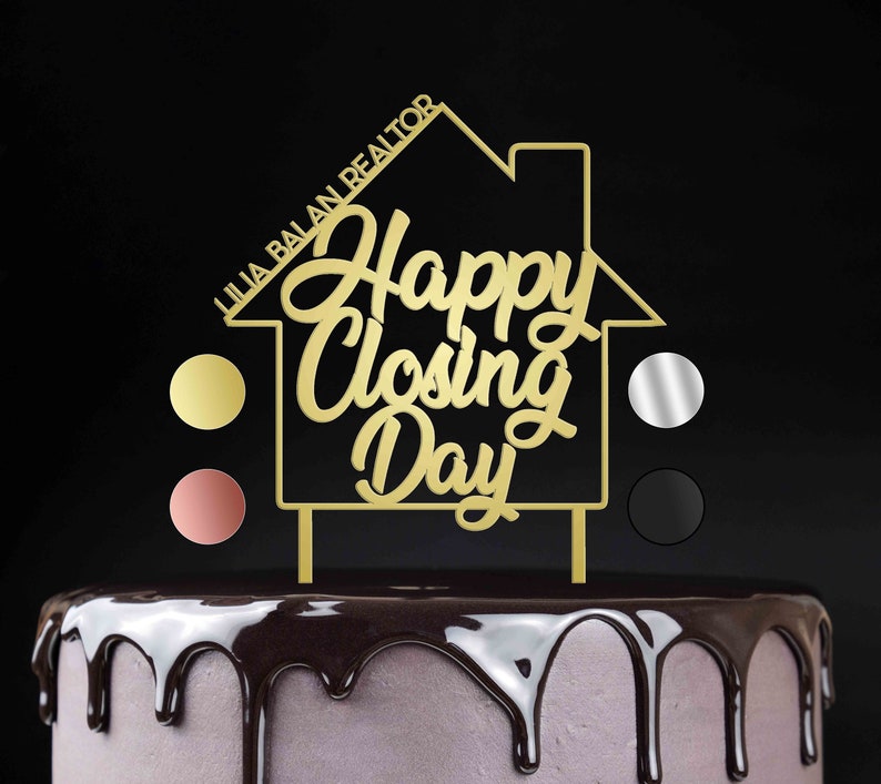 Happy Closing Day Cake Topper & Flower Bouquet Sign Closing - Etsy