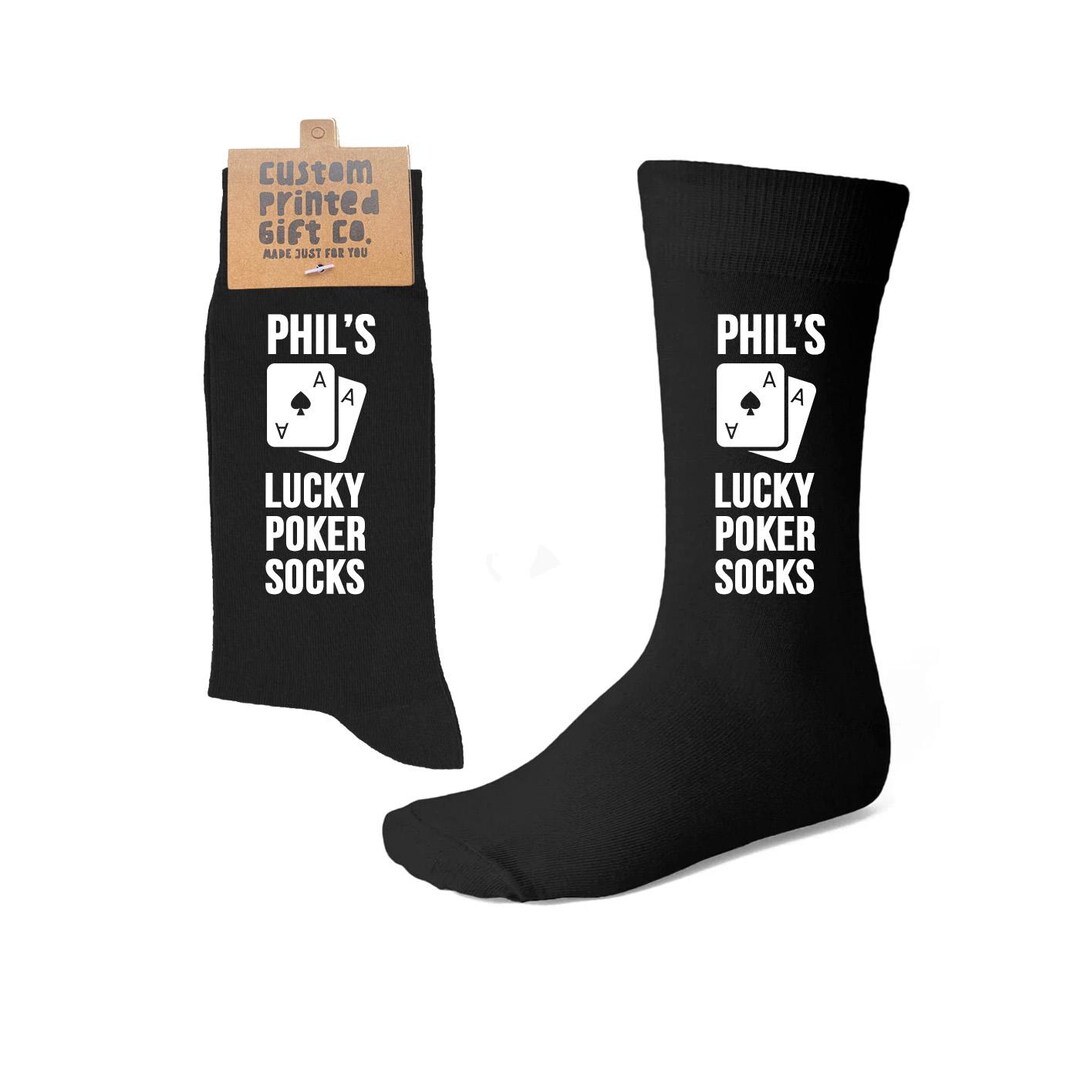 Personalised Lucky Poker Socks - Vegas Gambling - Uncle - Dad - Grandad ...