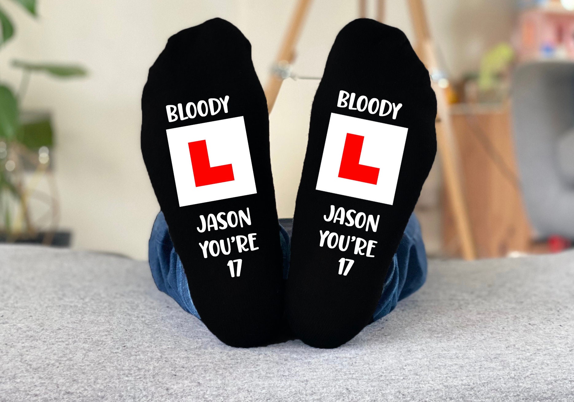 Personalised 17th Birthday Driving Gif Socks T Bloody L - Etsy