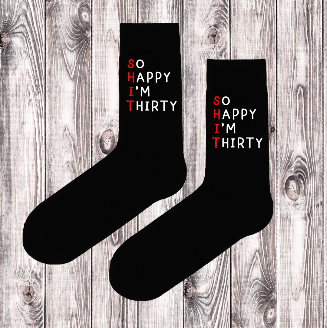 30th Birthday Gift Socks SHIT I'm Thirty Swear Socks Novelty Socks ...