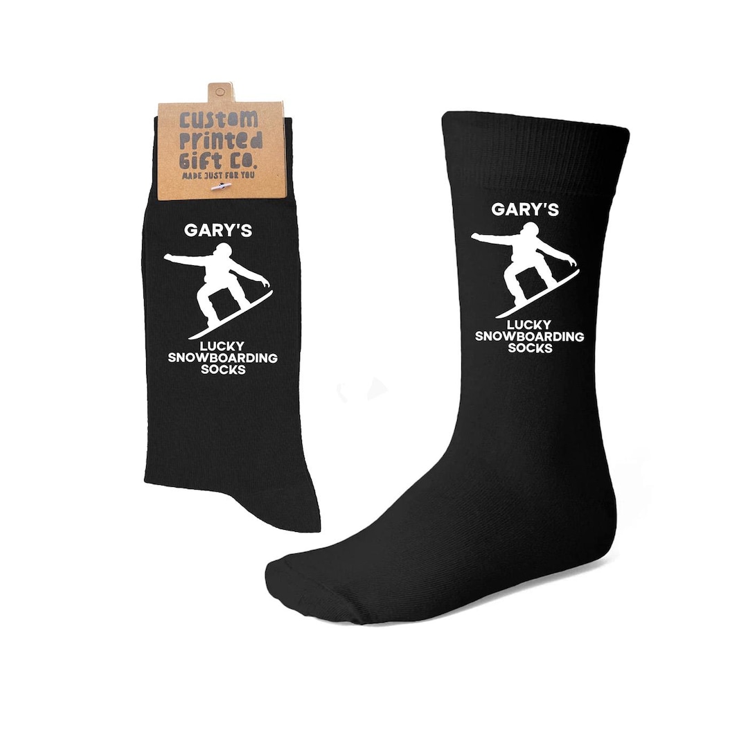 Personalised Lucky Snowboarding Socks, Snowboarder Gift - Gift for ...