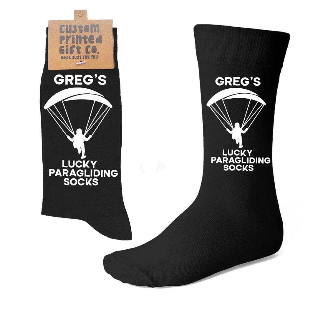 Personalised Lucky Paragliding Socks, Paraglider Gift - Gift for ...