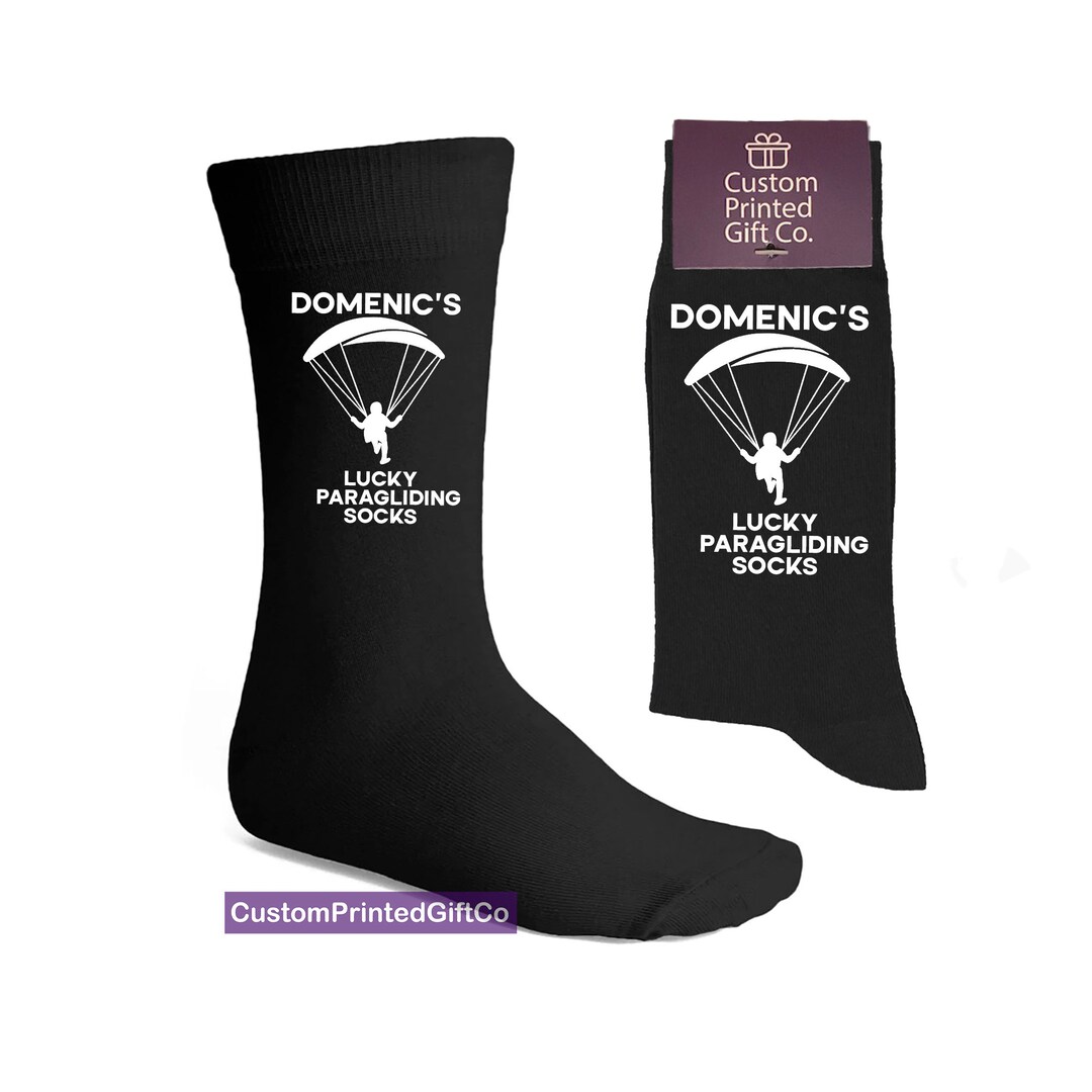 Personalised Lucky Paragliding Socks, Paraglider Gift Gift for ...